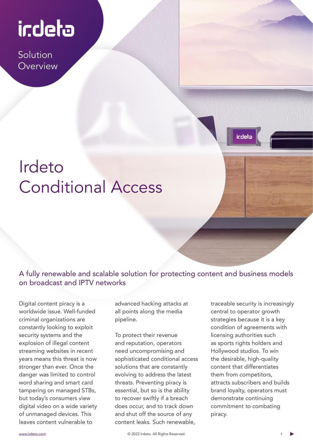 Solution Overview: Irdeto Conditional Access