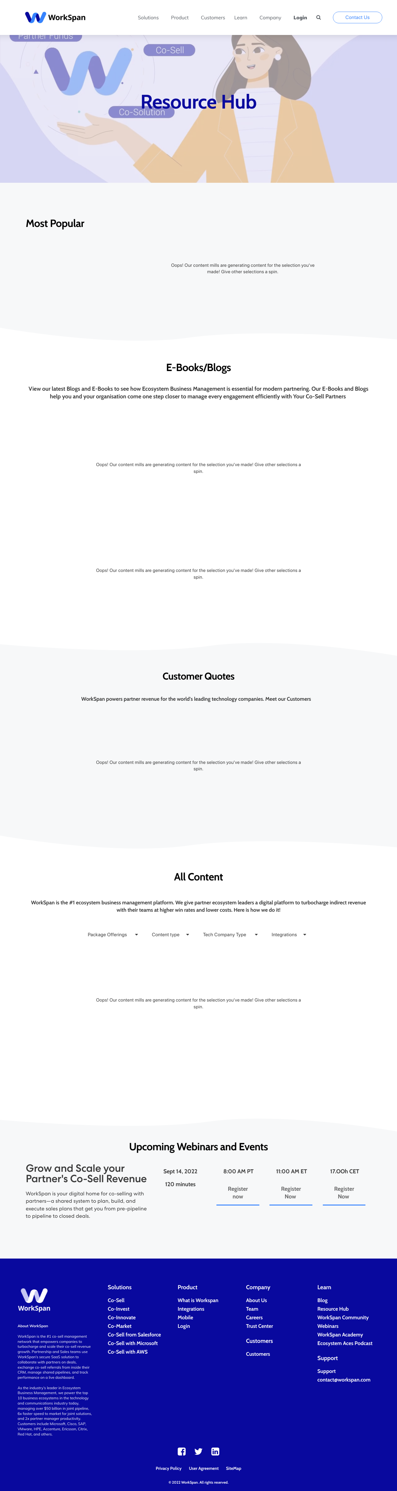 Workspan - Resource page