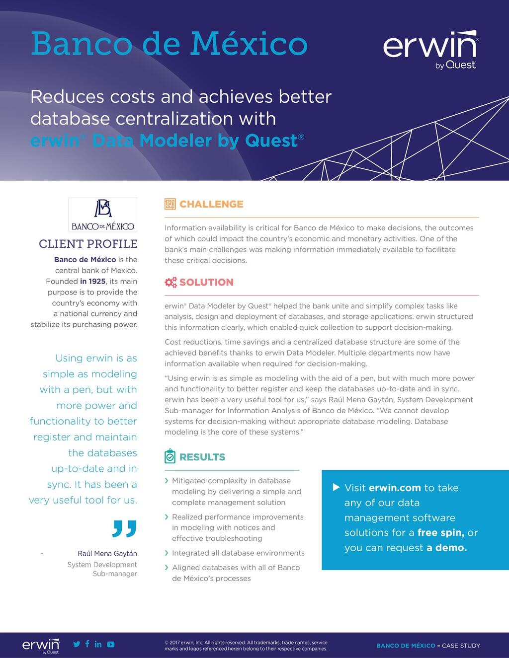 Banco de México Case Study | erwin by Quest