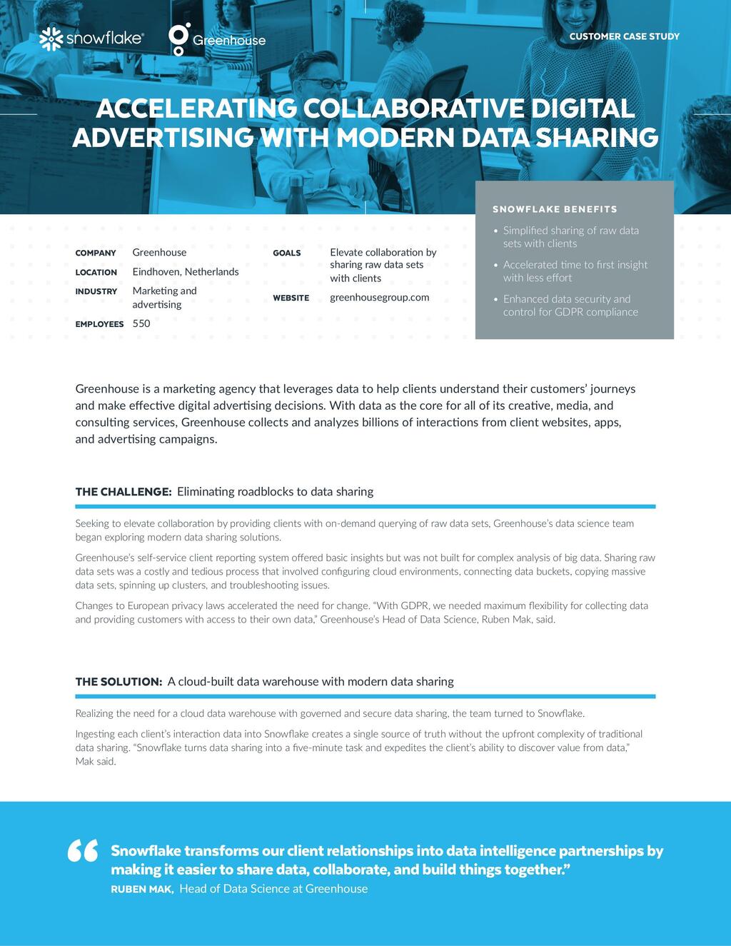 ACCELERATING COLLABORATIVE DIGITAL ADVERTISING WITH MODERN DATA SHARING