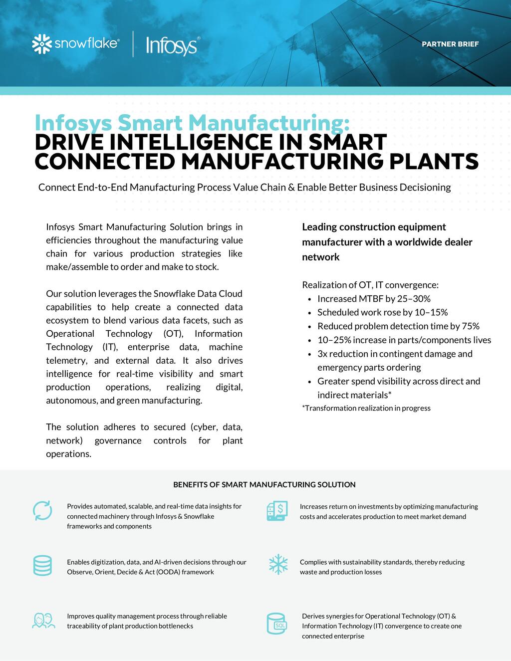 Infosys Smart Manufacturing: Drive Intelligence in Smart Connected ...