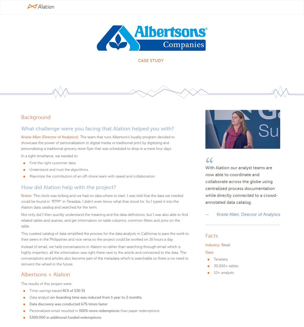 Albertsons Alation Customer Case Study