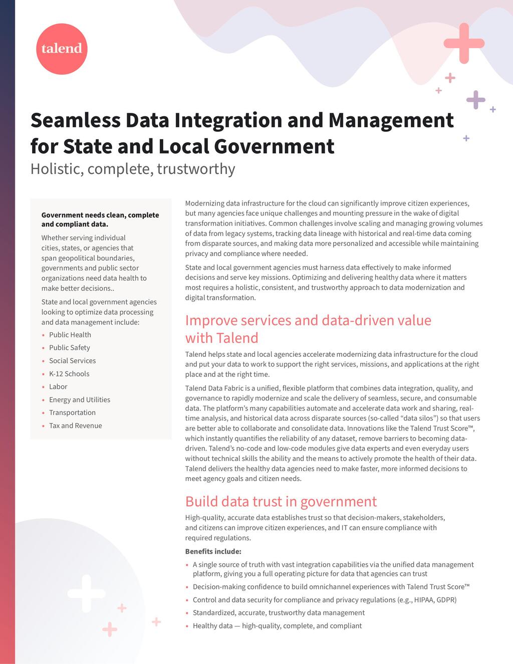 Seamless Data Integration and Management for State and Local Government