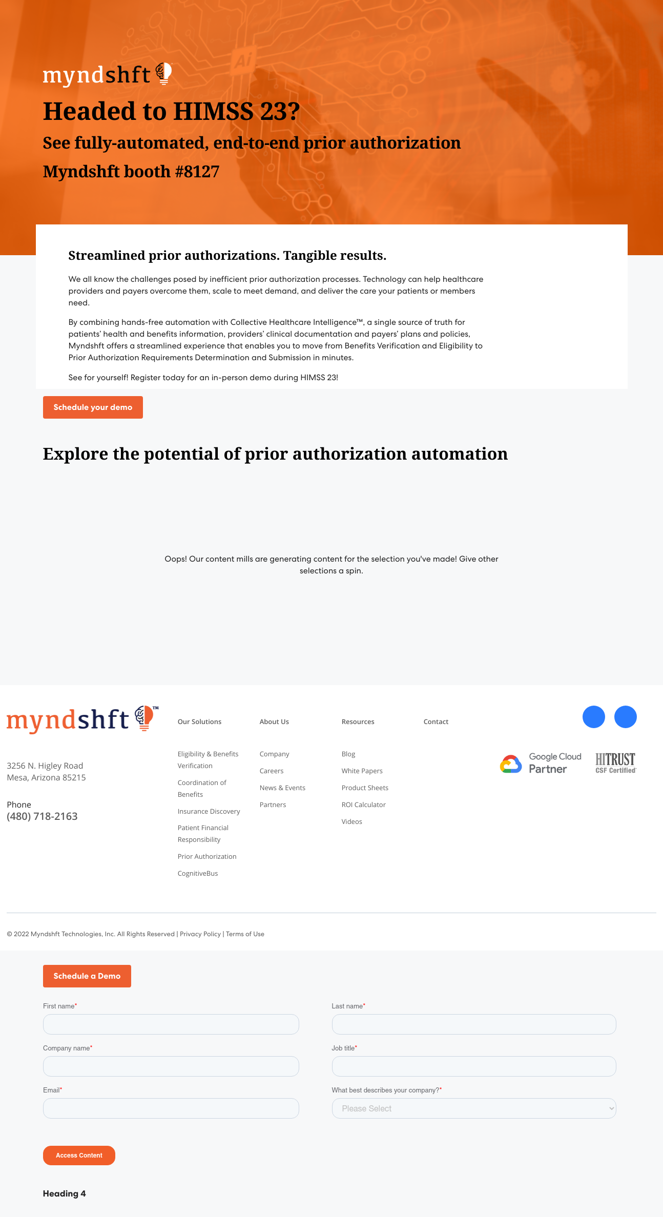 HIMSS 23 Landing Page