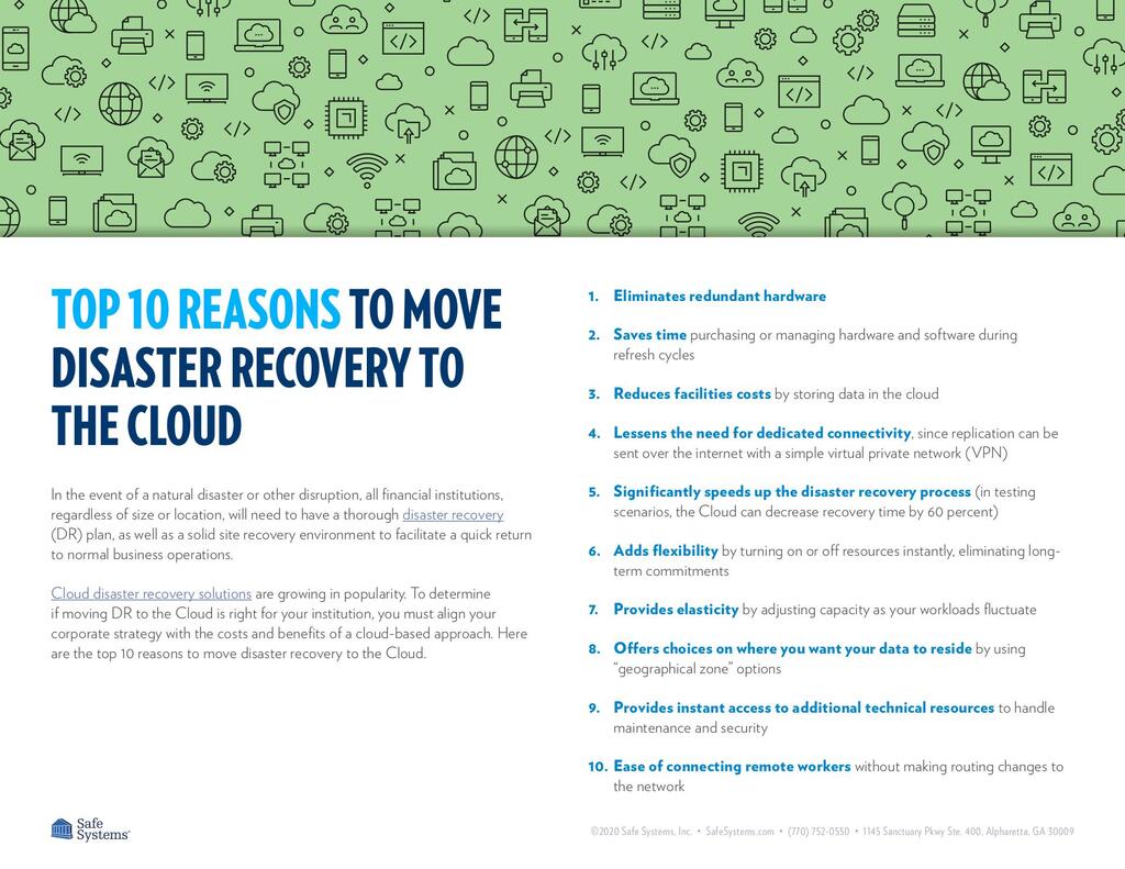Top 10 Reasons to Move Disaster Recovery to The Cloud