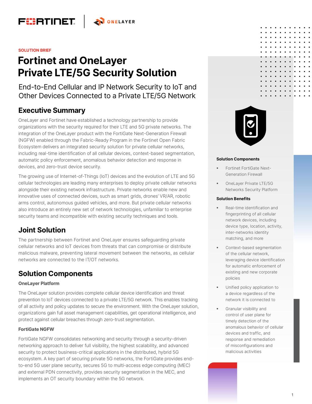 OneLayer and Fortinet: Joint Solution Brief
