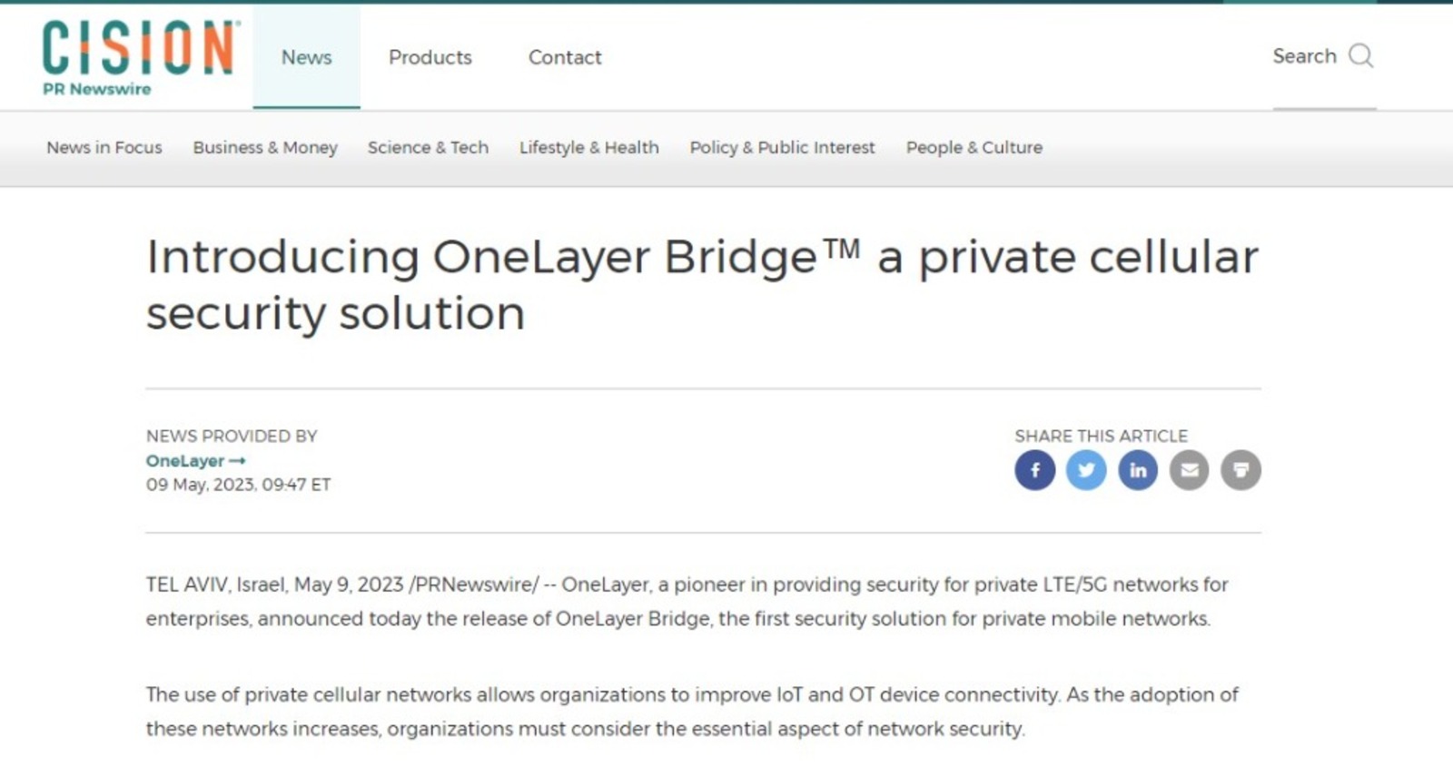 Introducing OneLayer Bridge™ a private cellular security solution